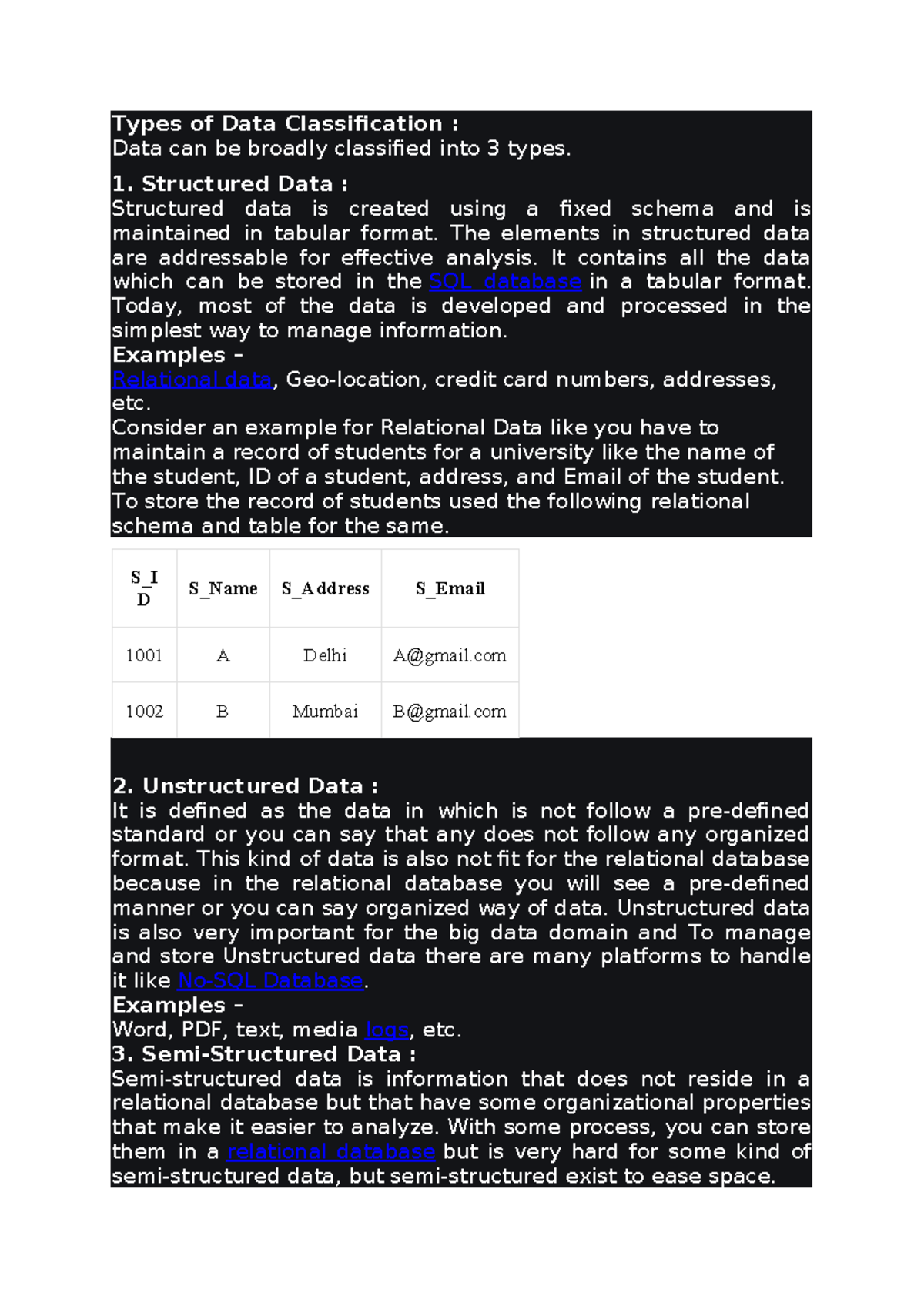 BDA UNIT-1 - Types of Data Classification : Data can be broadly ...