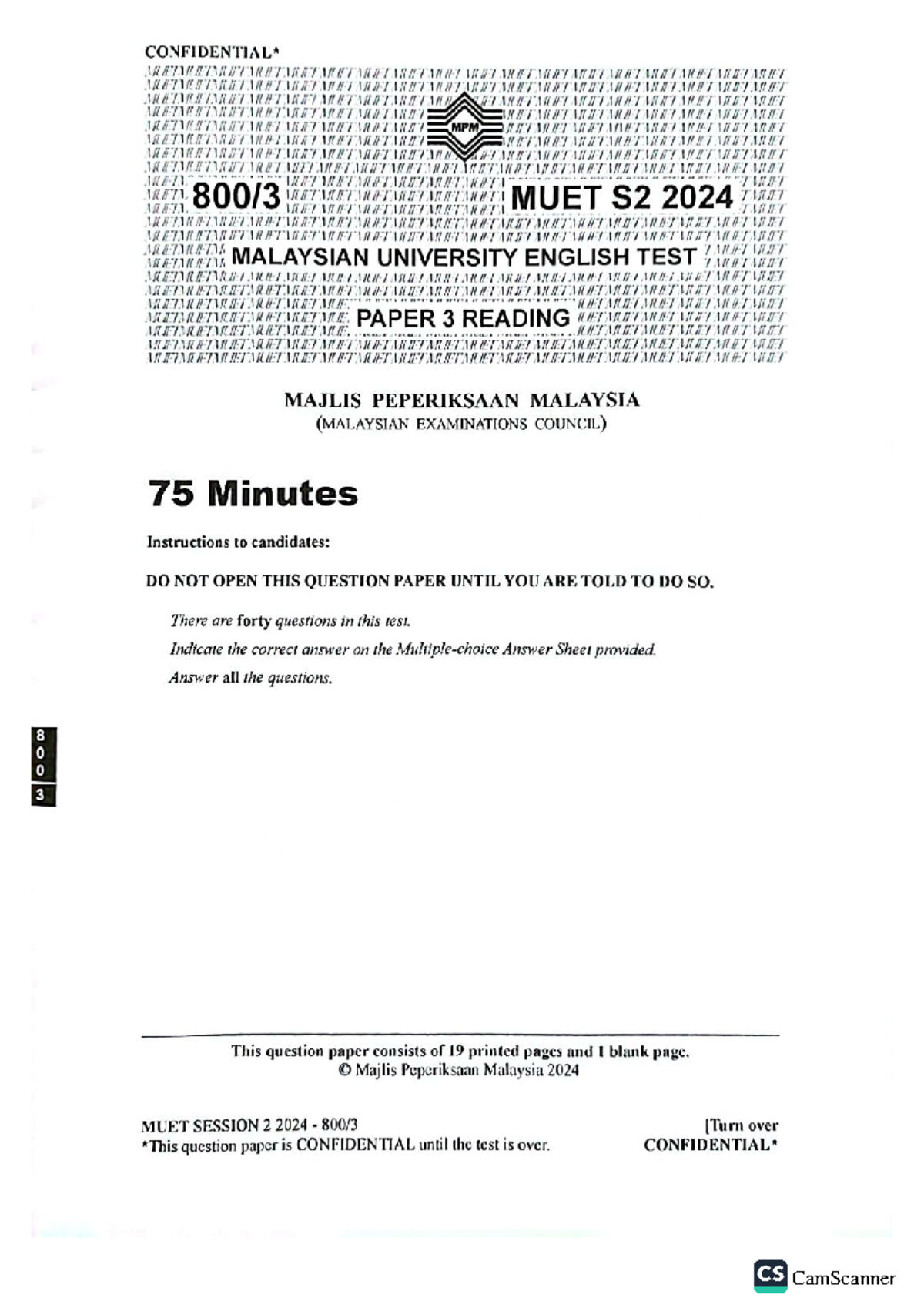 MUET Reading S2 2024 - MUET - MPM MUFIN MUFIN. MUET S2 2024 TMUET MUFIN ...
