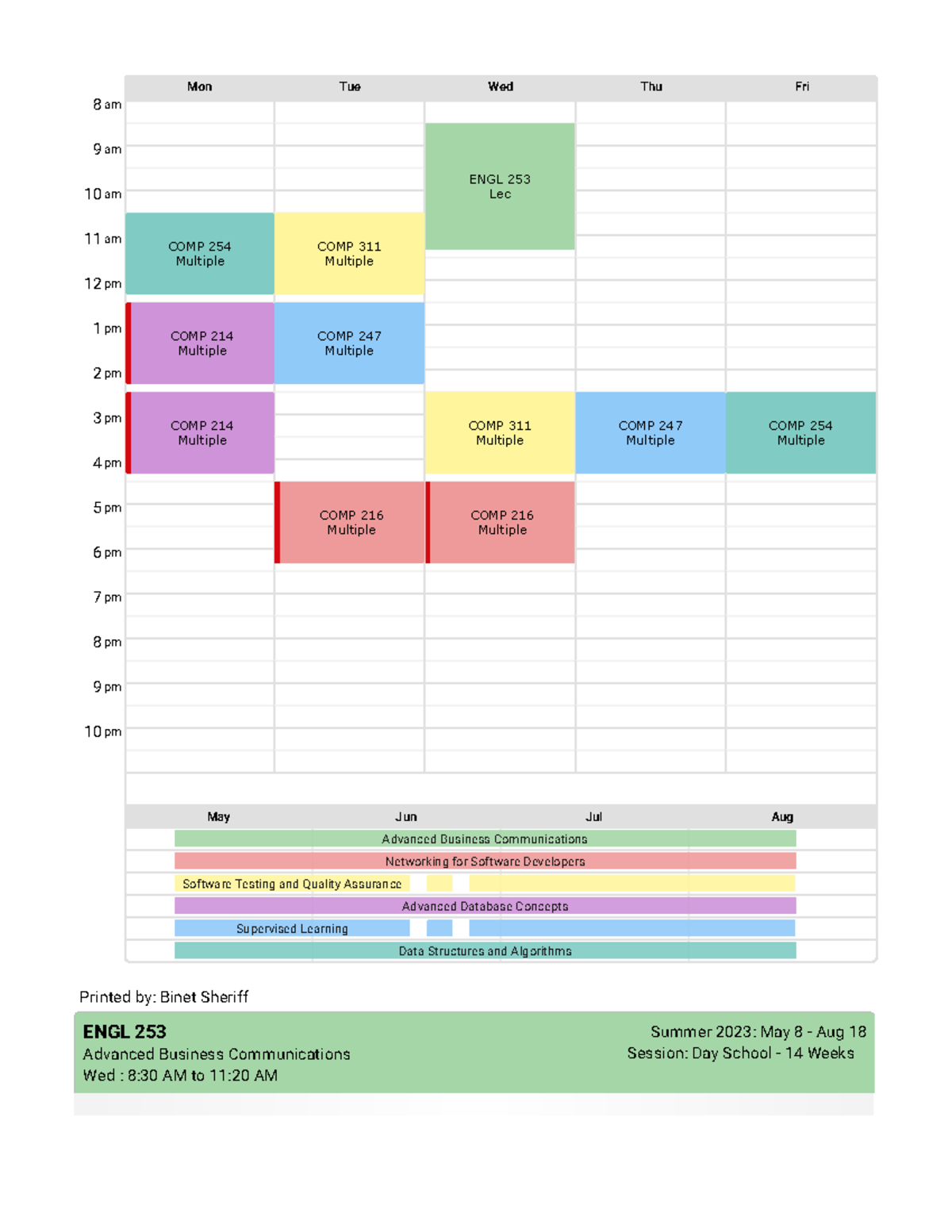 Schedule Builder - review - Mon Tue Wed Thu Fri 8 am 9 am 10 am 11 am ...