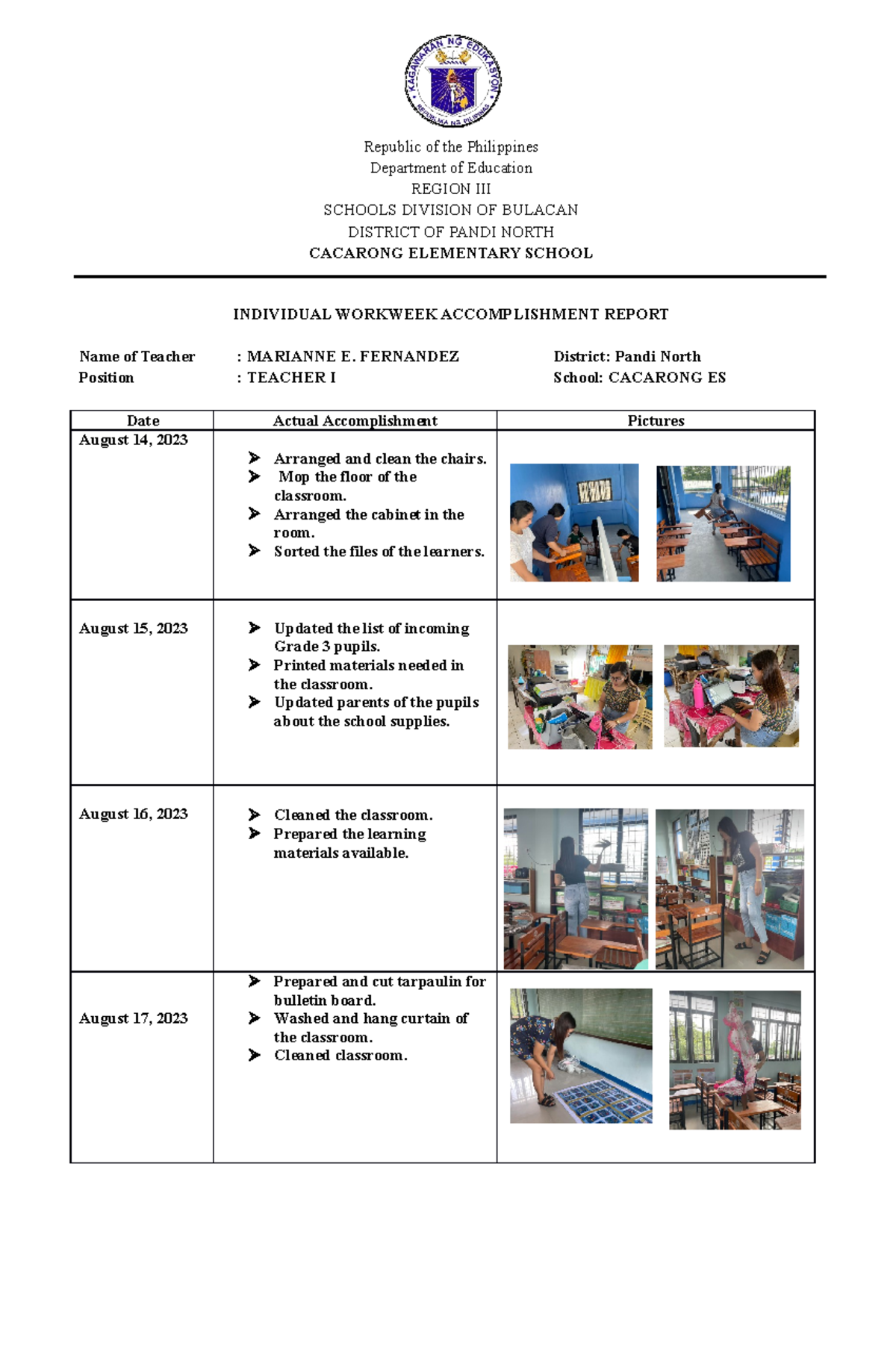 Brigada-2023-Accomplishment Report - Republic of the Philippines ...