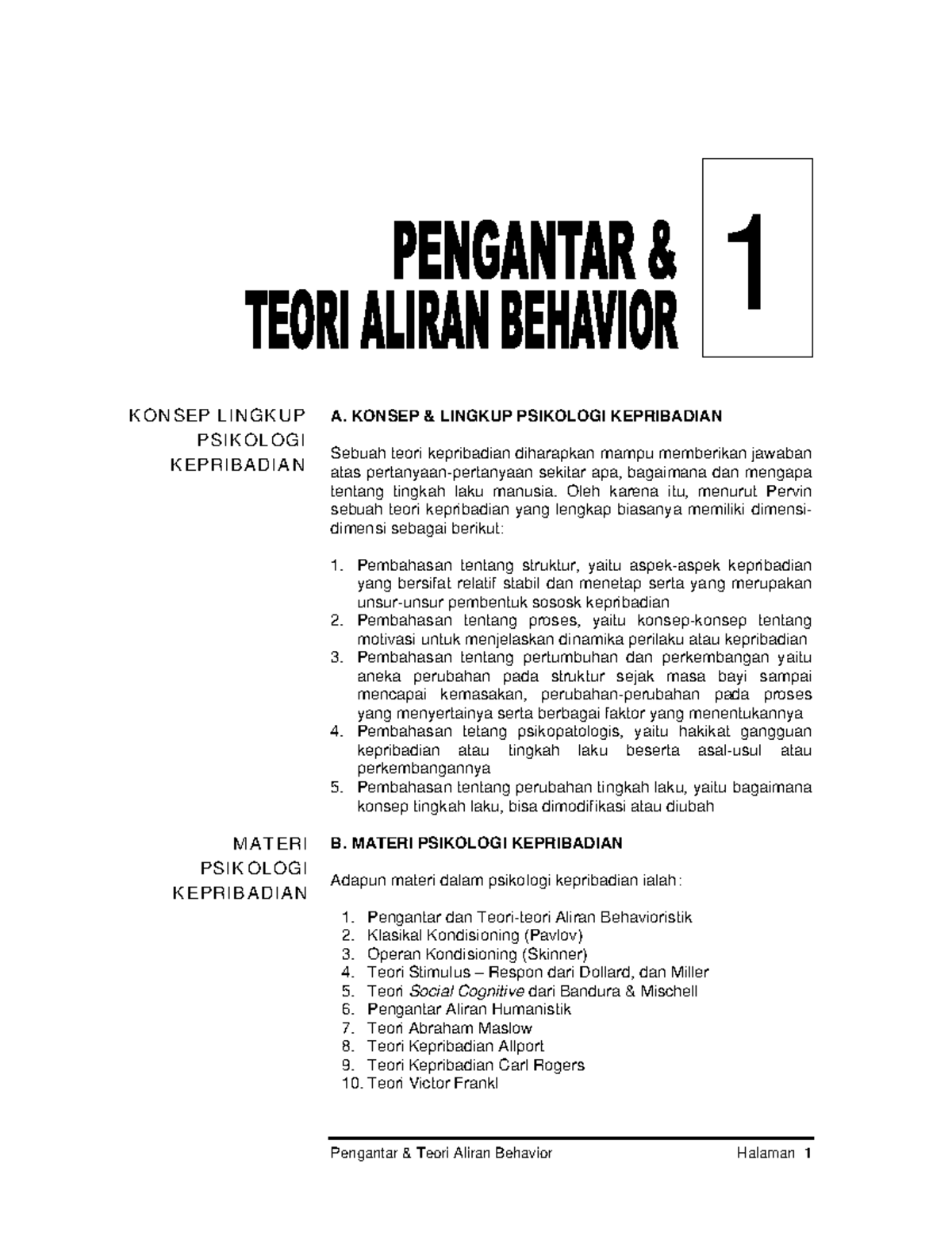 Psikologi Sosial Pengantar Dan Teori Behavior - A. KONSEP & LINGKUP ...