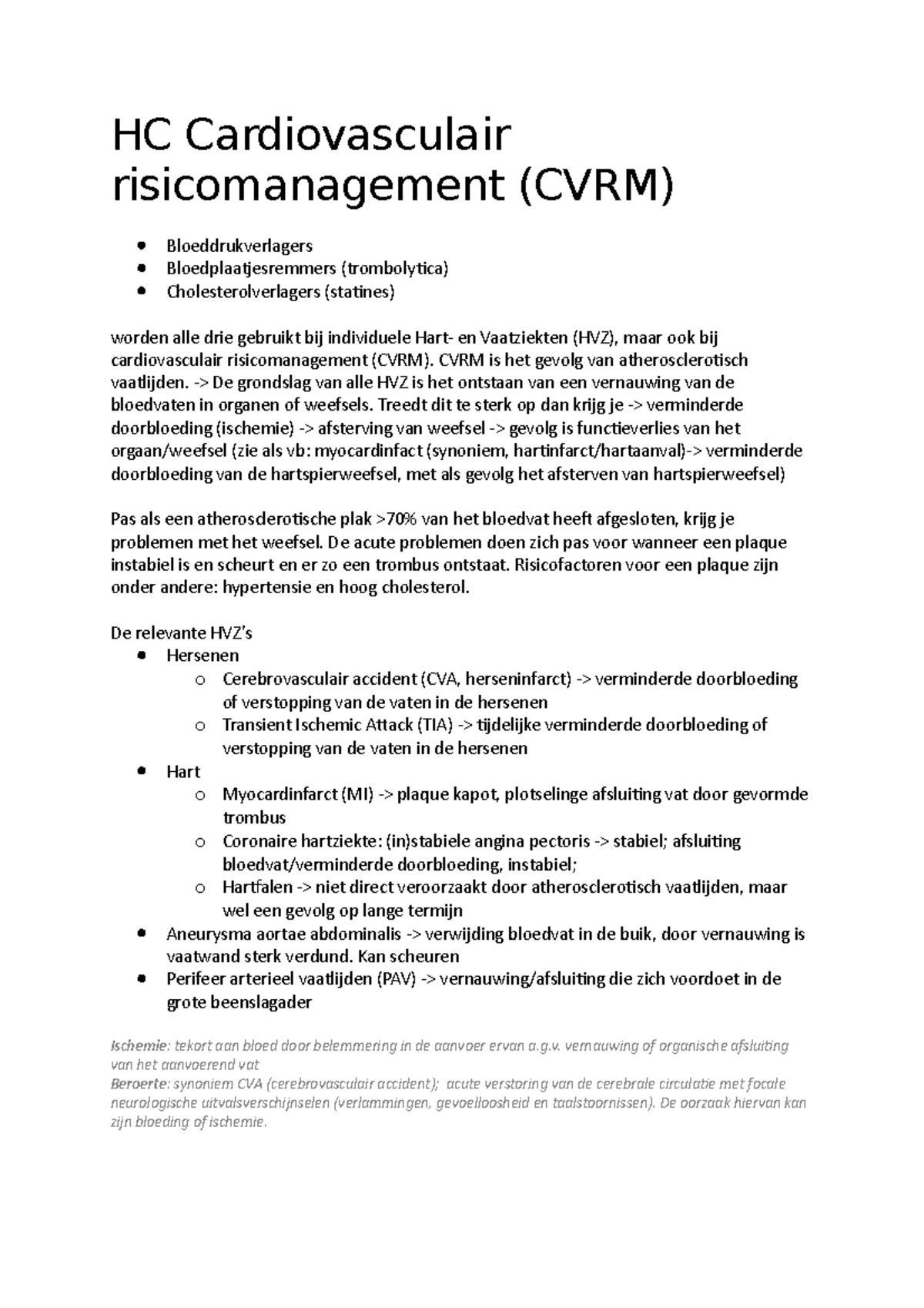 HC CVRM (thuis) - Aantekeningen HC CVRM (update 2019) - HC ...