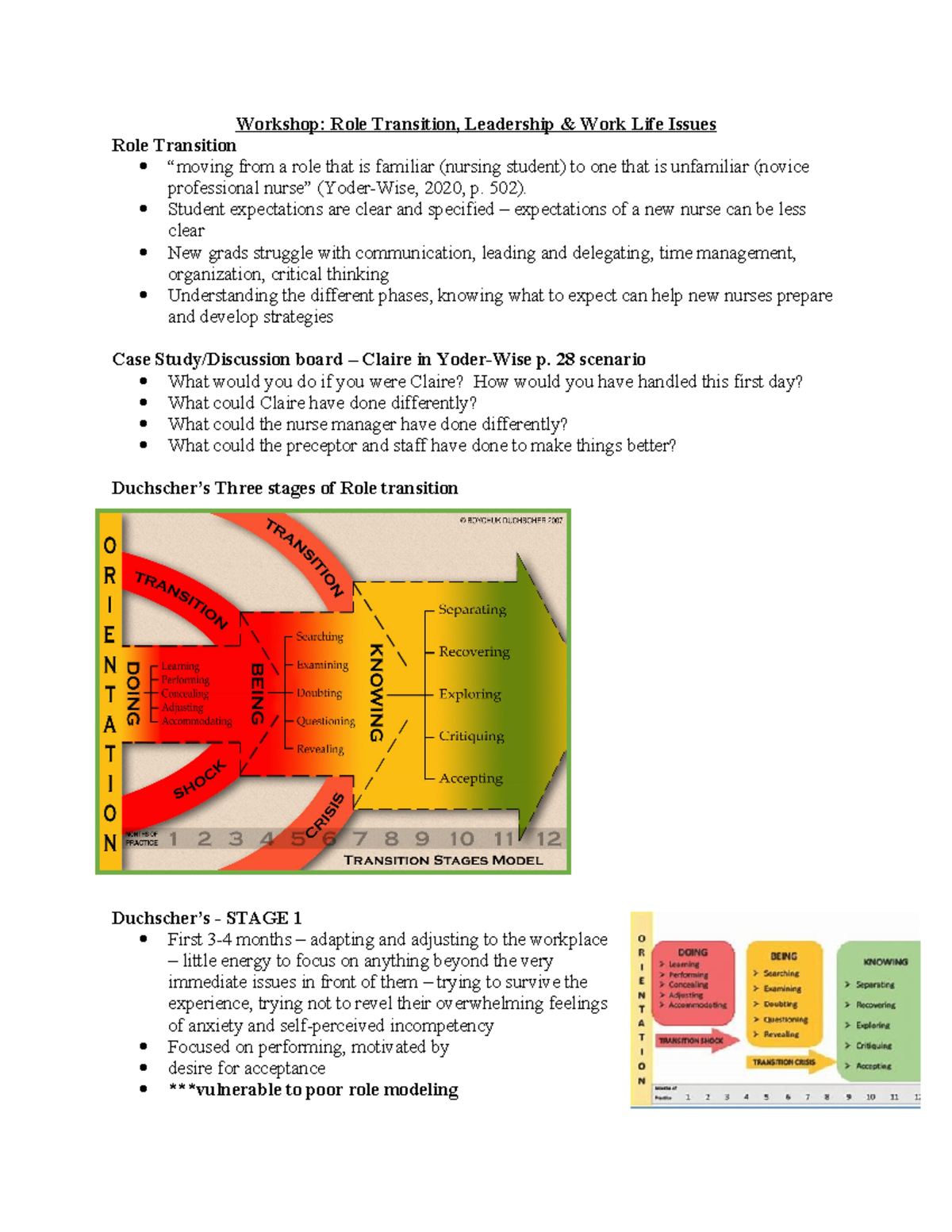 PON Week 4 Notes - Workshop: Role Transition, Leadership & Work Life ...