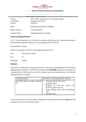 Case Study 1 - Question - DEPARTMENT OF INFORMATION TECHNOLOGY AND ...