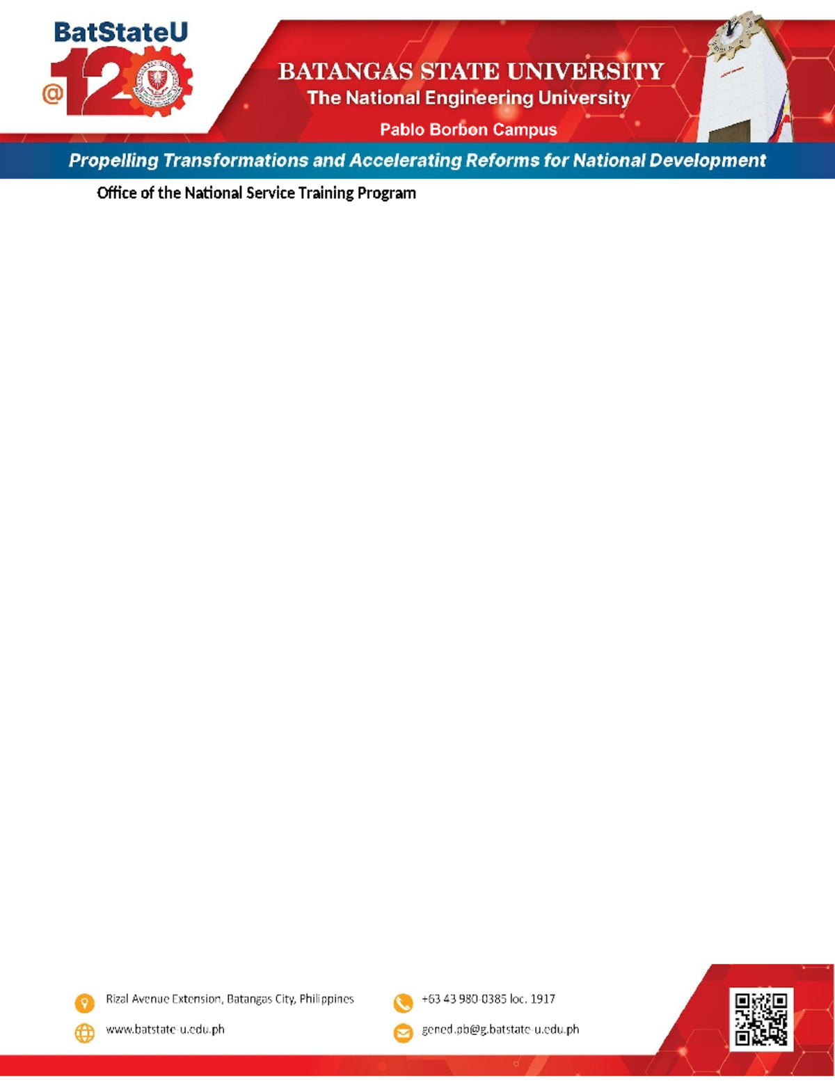 Template - BatStateU 129 BATANGAS STATE UNIVERSITY The National ...