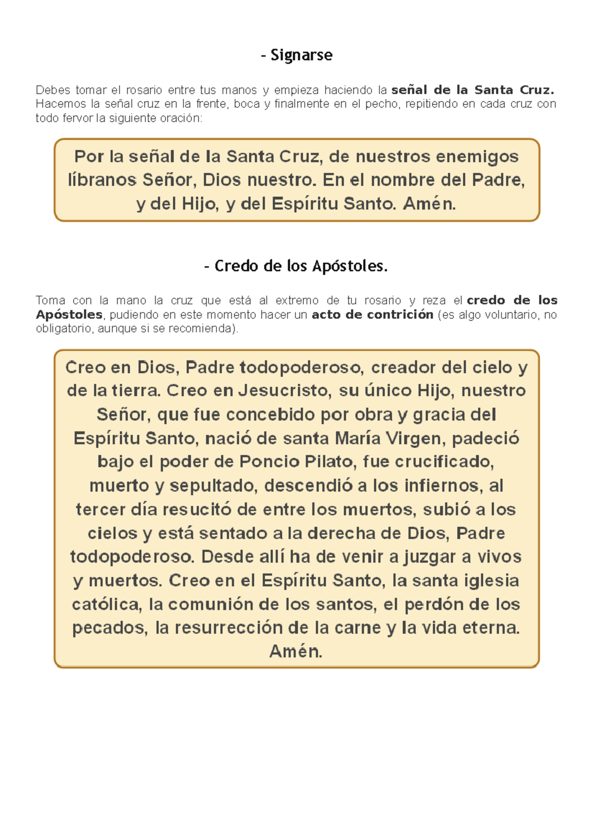 Guía general del Santo Rosario - – Signarse Debes tomar el rosario ...