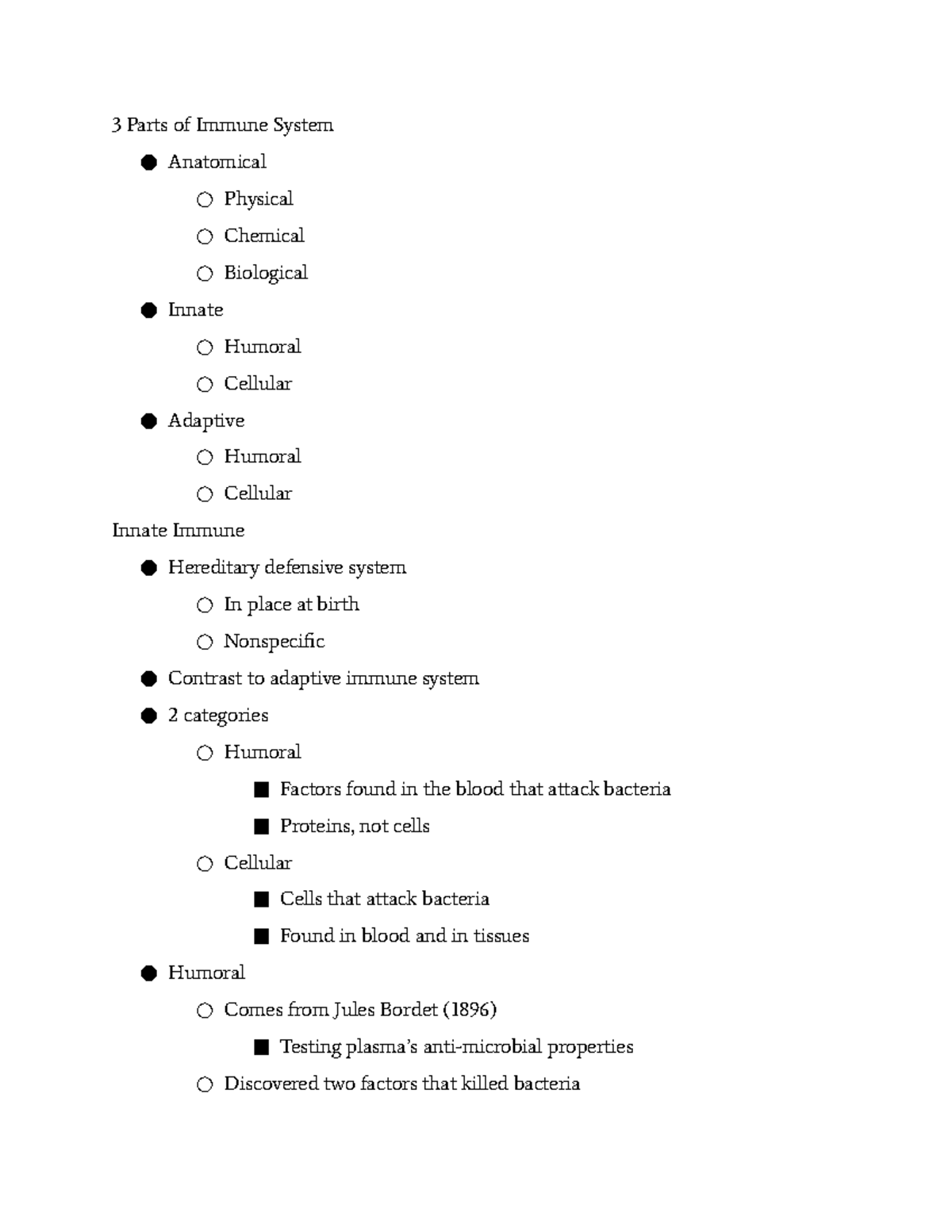 Innate Immunological system (BIO 134) - 3 Parts of Immune System ...