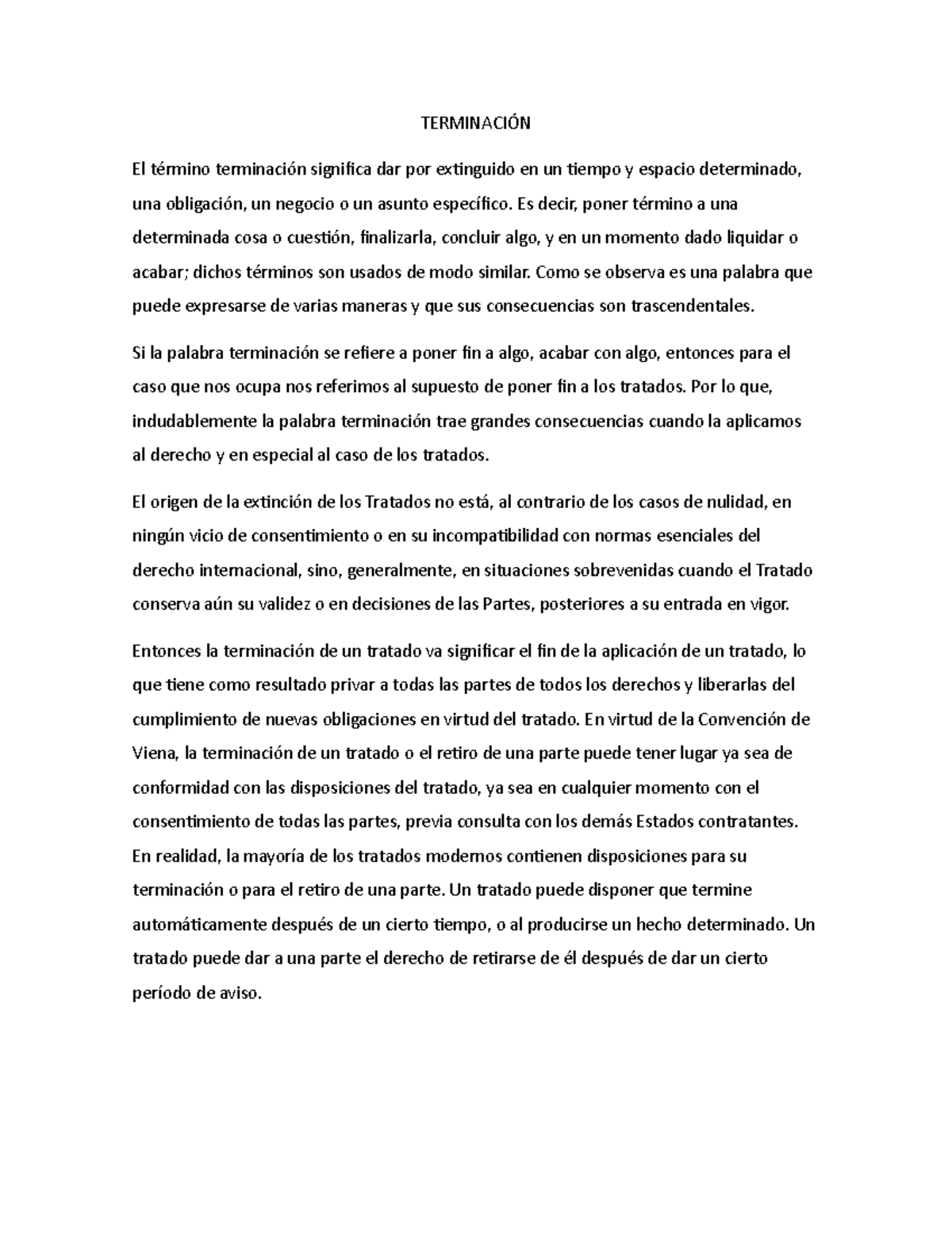 Terminación - TERMINACIÓN El término terminación significa dar por ...