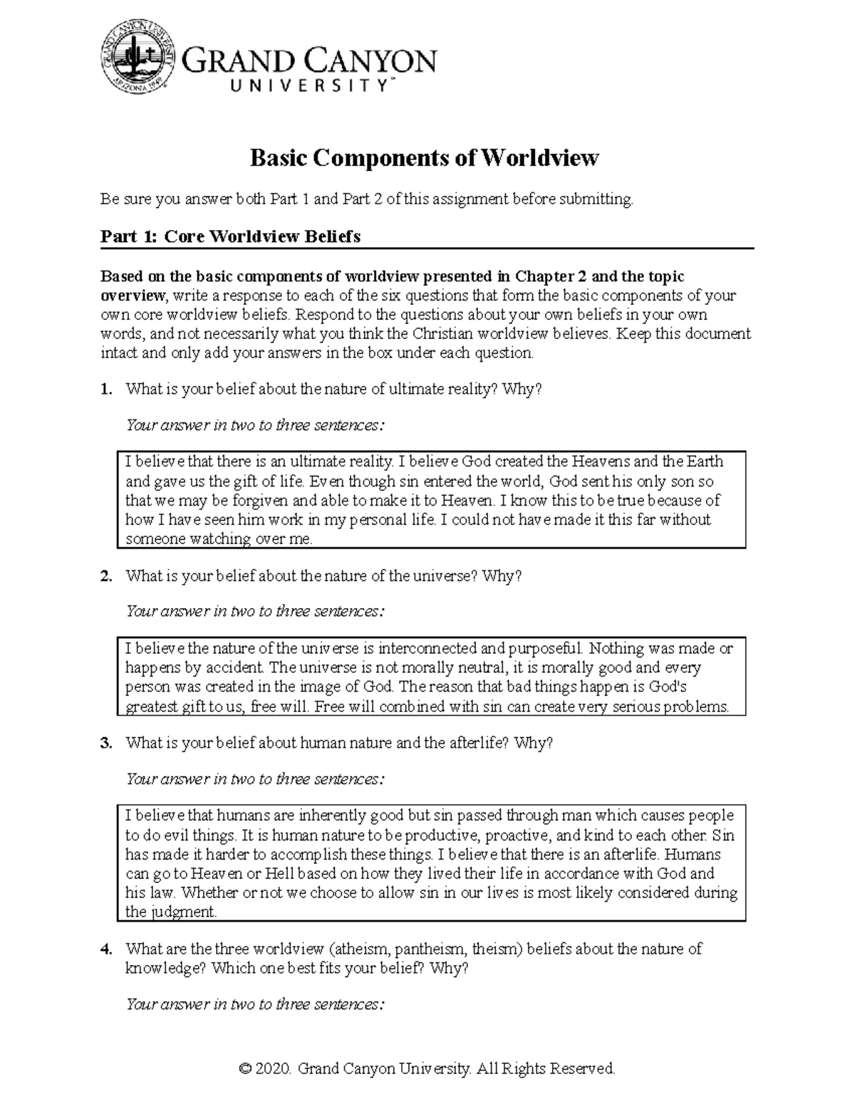 CWV 101 301 RS T1Basic Components Of Worldview - Basic Components of ...