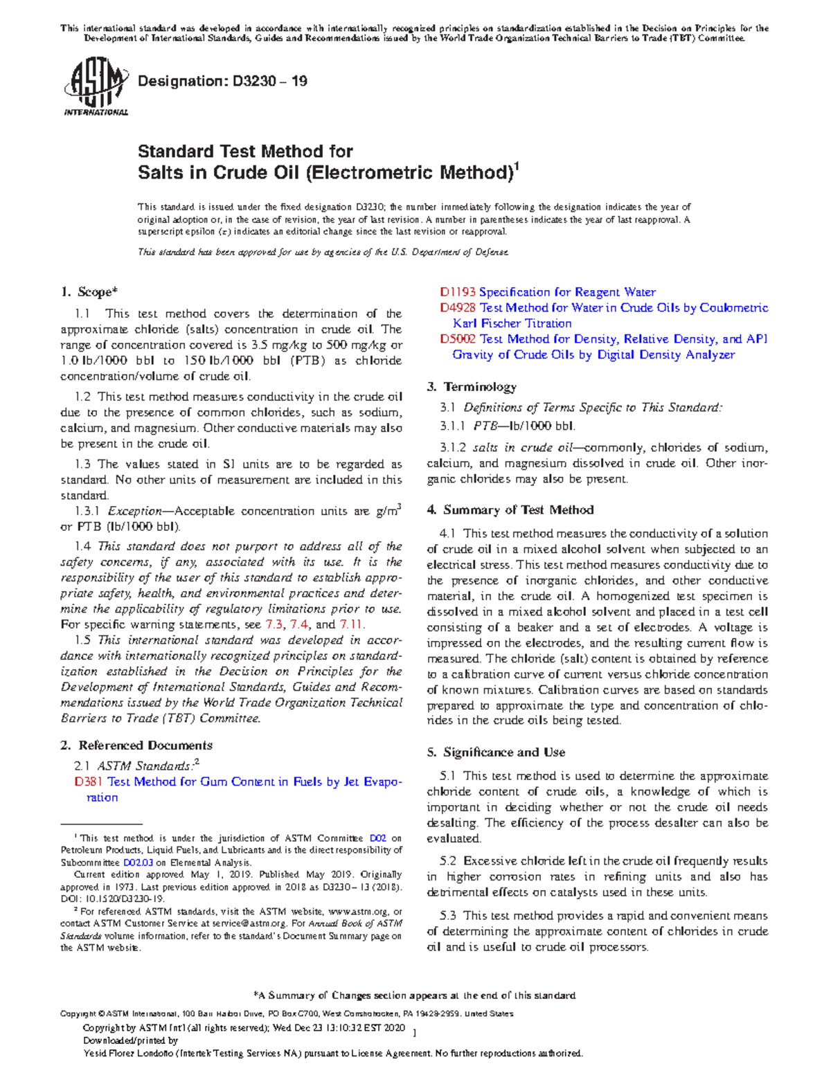 ASTM D3230 - Contenido de sal - Designation: D3230 − 19 Standard Test ...