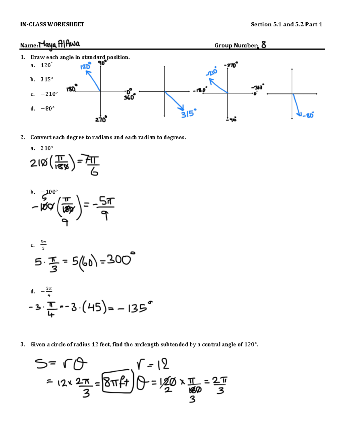 In-Class+5 - In-class work - IN-CLASS WORKSHEET Section 5 and 5 Part 1 ...