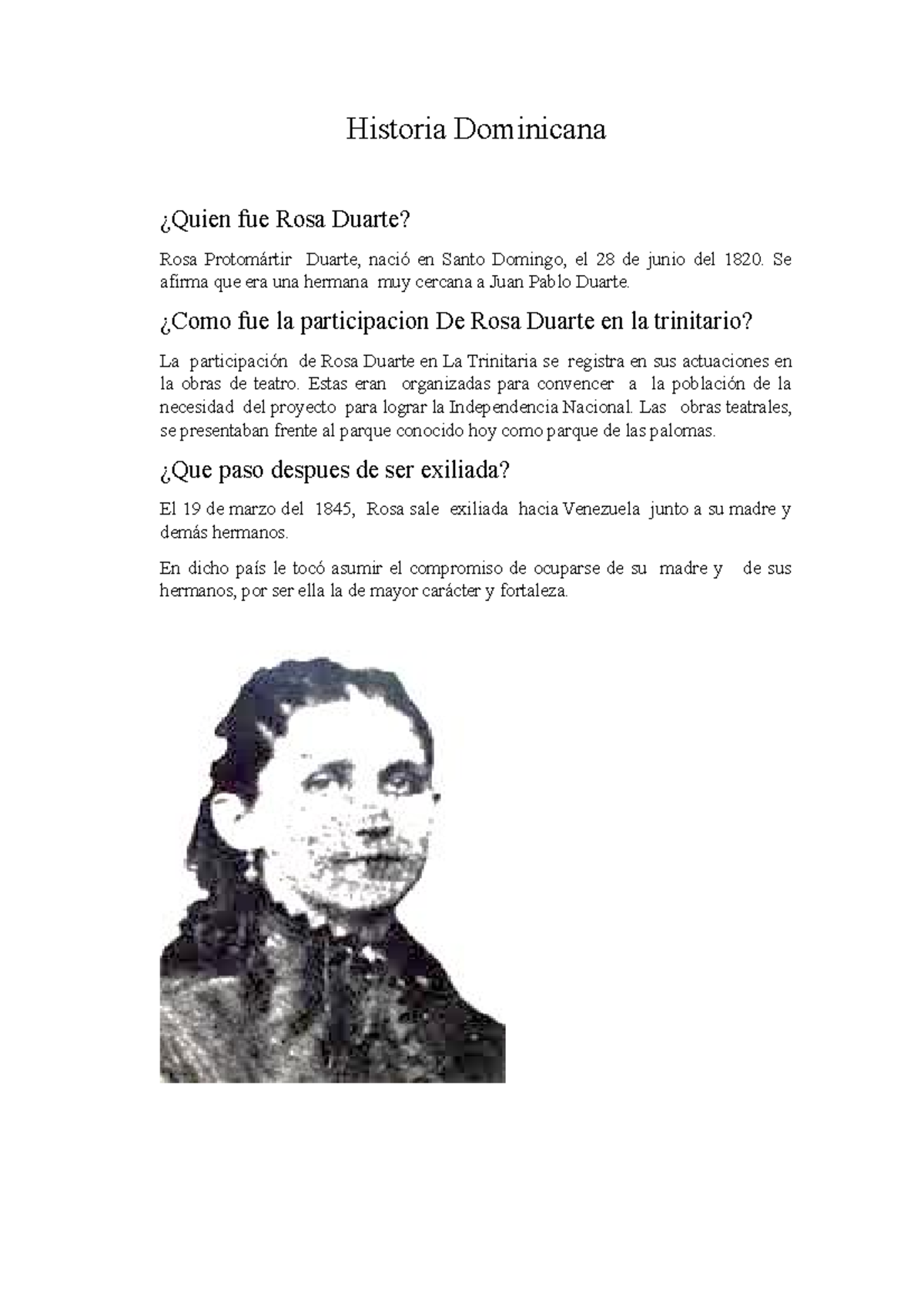 Historia Dominicana unidad 5 - Historia Dominicana ¿Quien fue Rosa ...