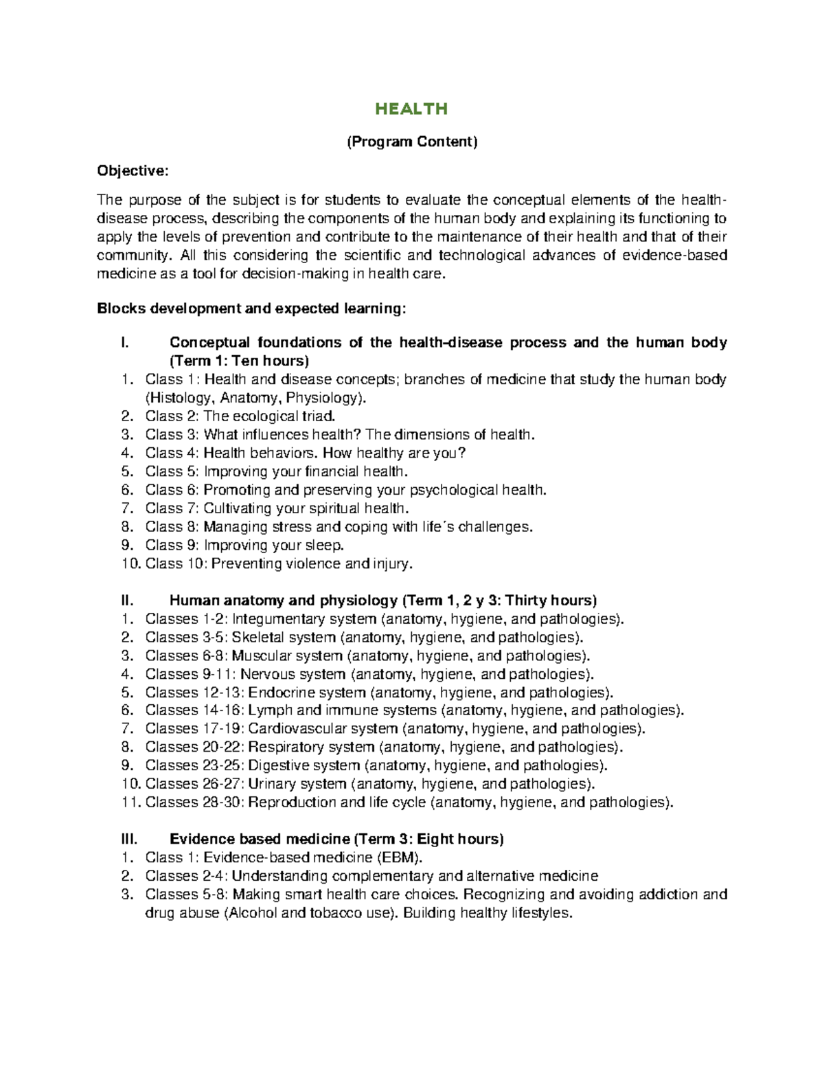 Programa Health - Resuelto con respuestas bastante bien redactado ...