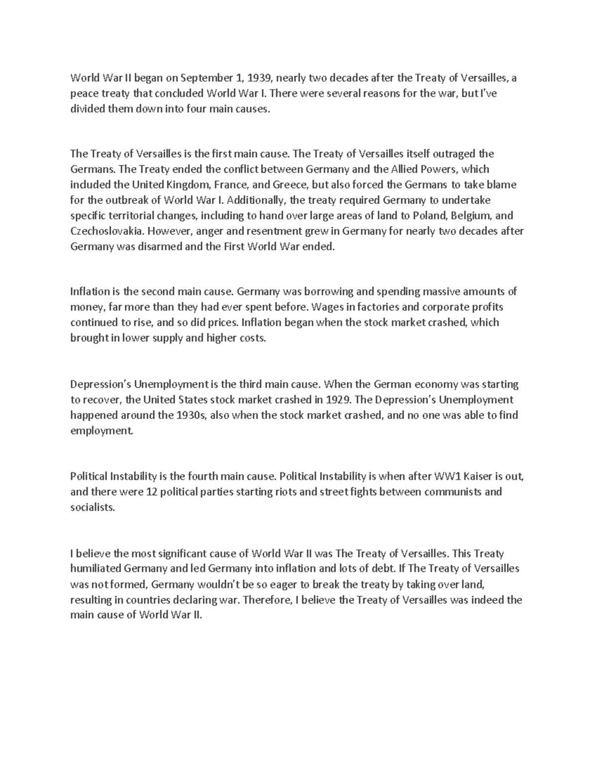 Kishan's WWII Essay Question Make-up - World War II began on September ...