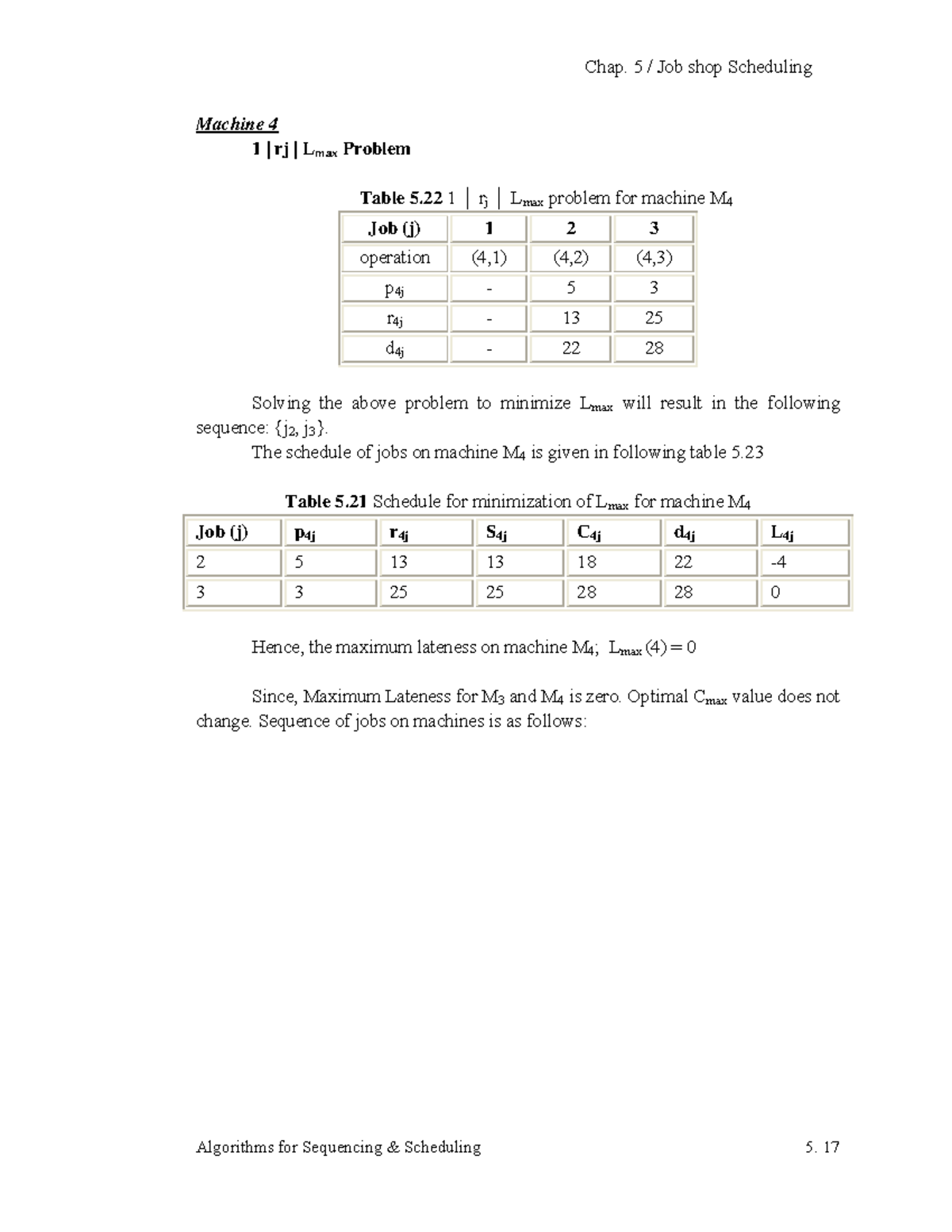 Sheduling-6 - production planning and scheduling 6 - Chap. 5 / Job shop ...