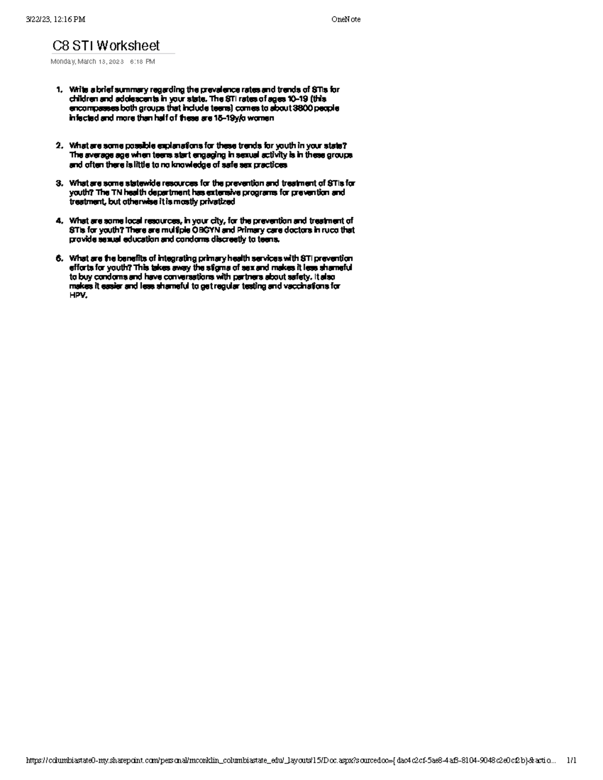 Chapter 8 Worksheet - 3/22/23, 12:16 PM OneNote - Studocu