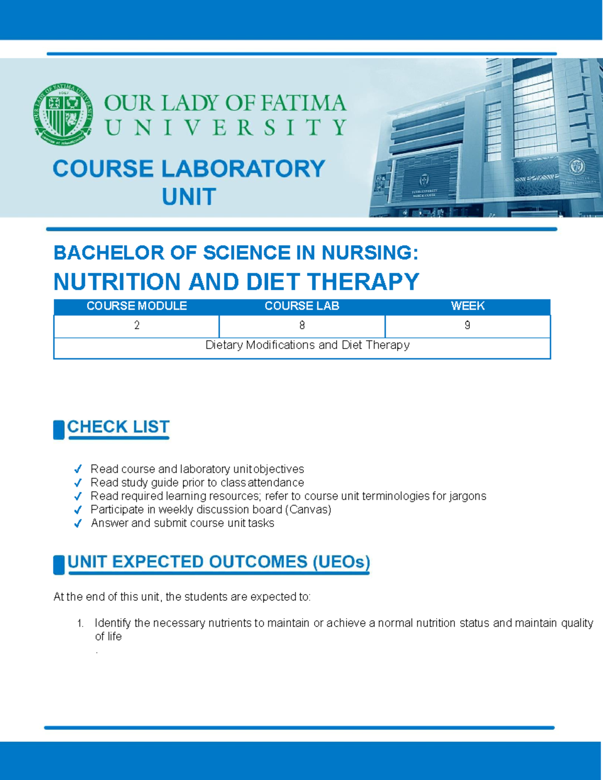 PDF Nutrition CM 2 CU 8 LAB WEEK 9 - BACHELOR OF SCIENCE IN NURSING: NUTRITION AND DIET THERAPY ...