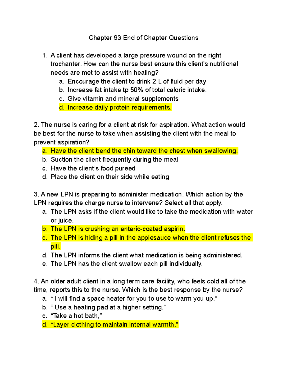 Chapter 93 End of Chapter Questions - Chapter 93 End of Chapter ...