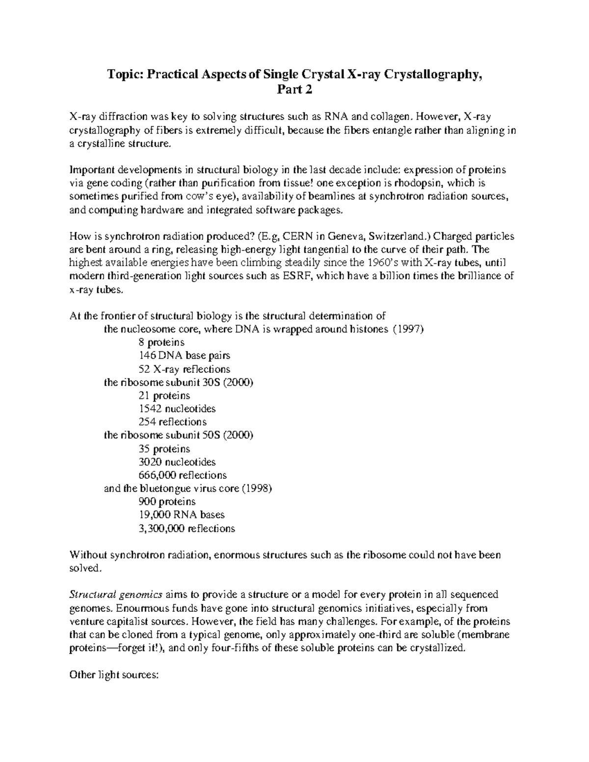 Practical Aspects of Single Crystal X-ray Crystallography, Part 2 ...