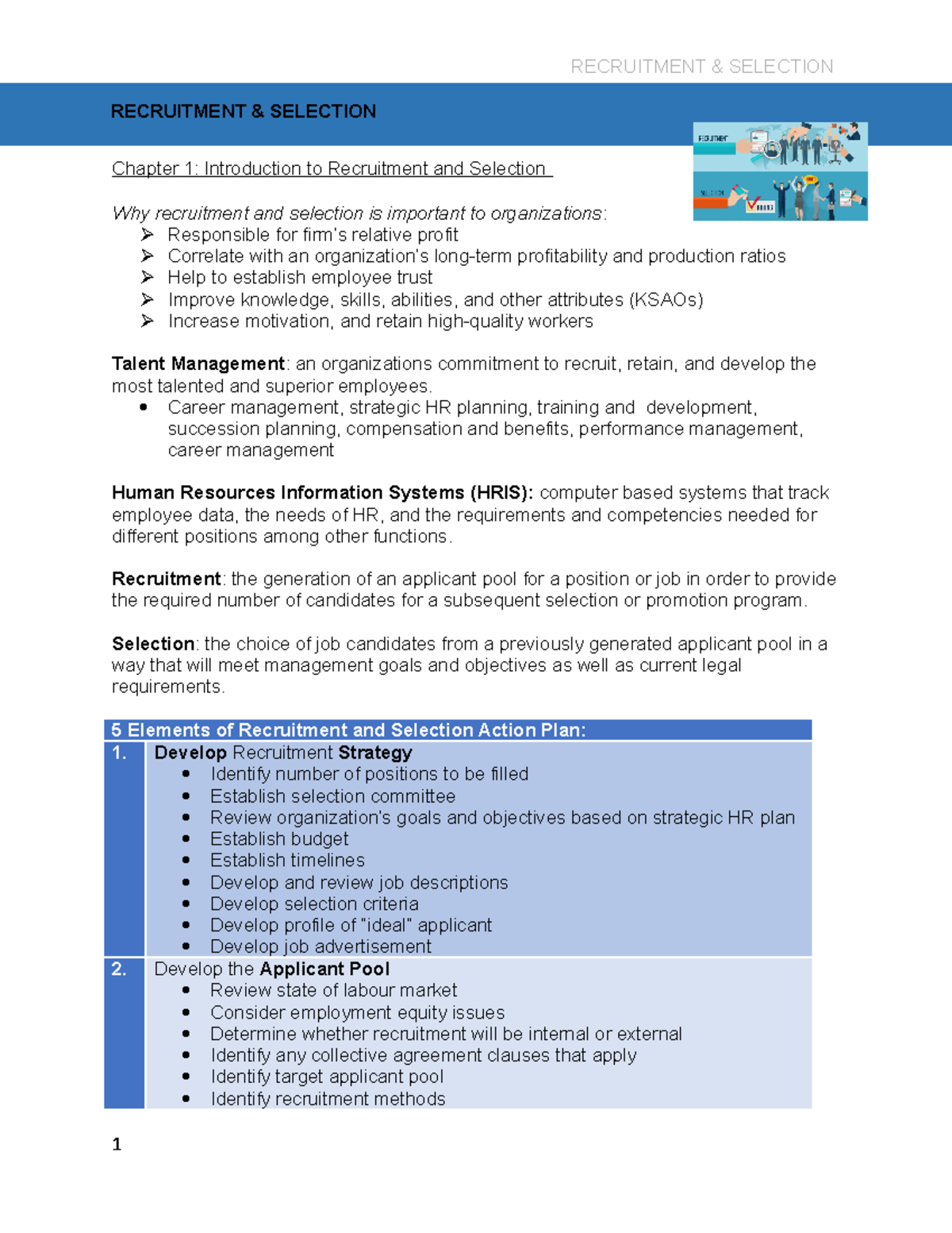 Recruitment and Selection - Career management, strategic HR planning ...