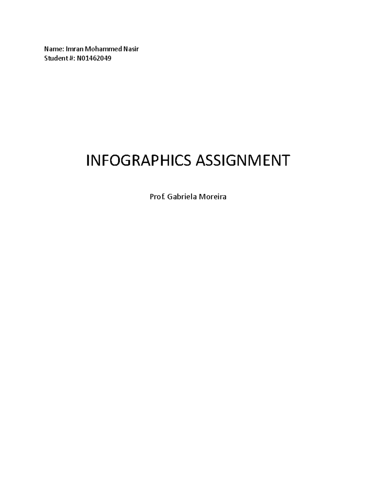 Infographic assignment - Name: Imran Mohammed Nasir Student #: N ...