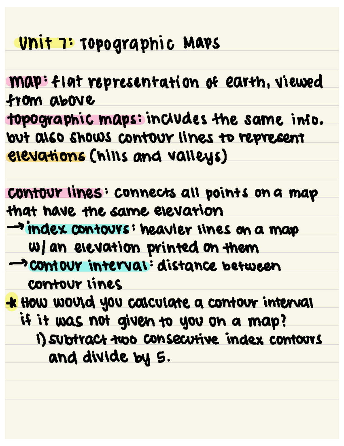 Geology unit #7: typography - Unit 7 : topographic Maps map : flat ...
