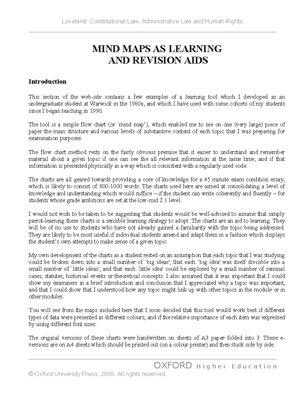 1 mind map guide - notes - Loveland: Constitutional Law, Administrative ...