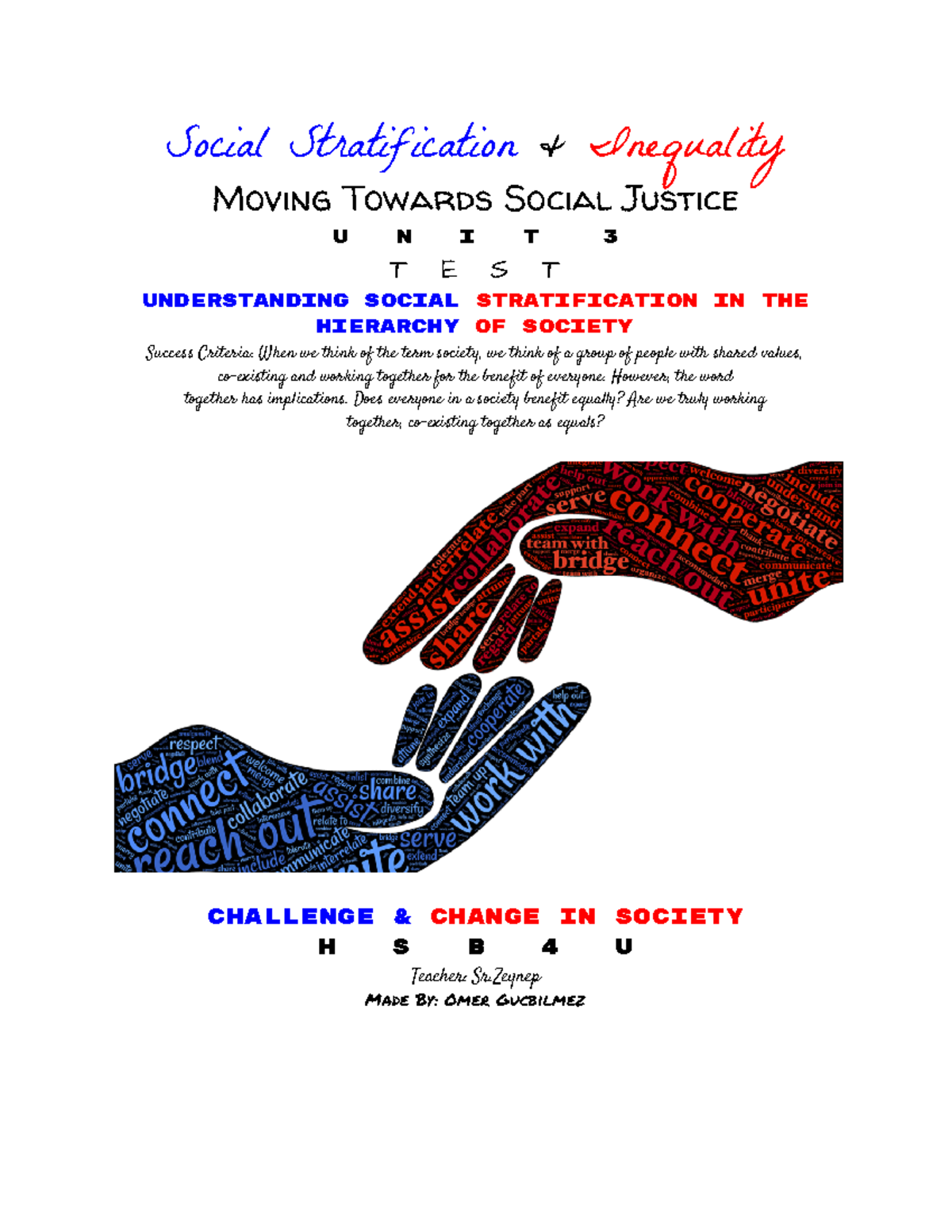 Social Stratification & Inequality - UNIT 3 TEST - Moving Towards ...