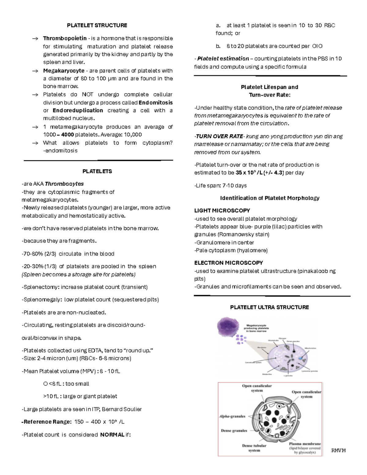 Plt-structure merged - PLATELET STRUCTURE → Thrombopoietin - is a ...