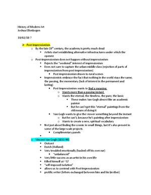 History of Modern Art Class Notes for Exam 1 - Part I: Image ...