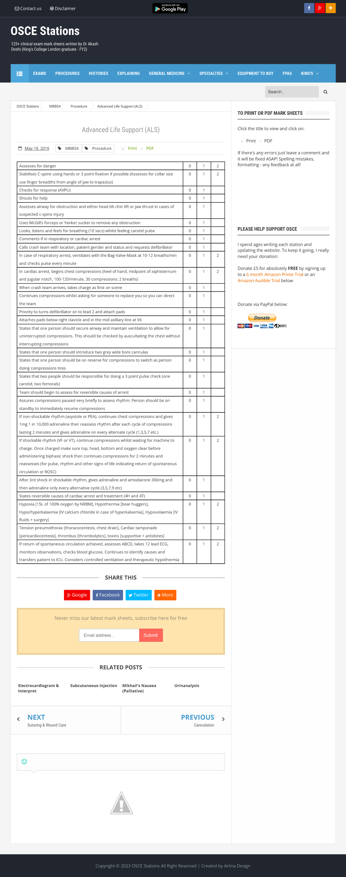 Advanced Life Support (ALS) - OSCE Stations - ####### Search ...