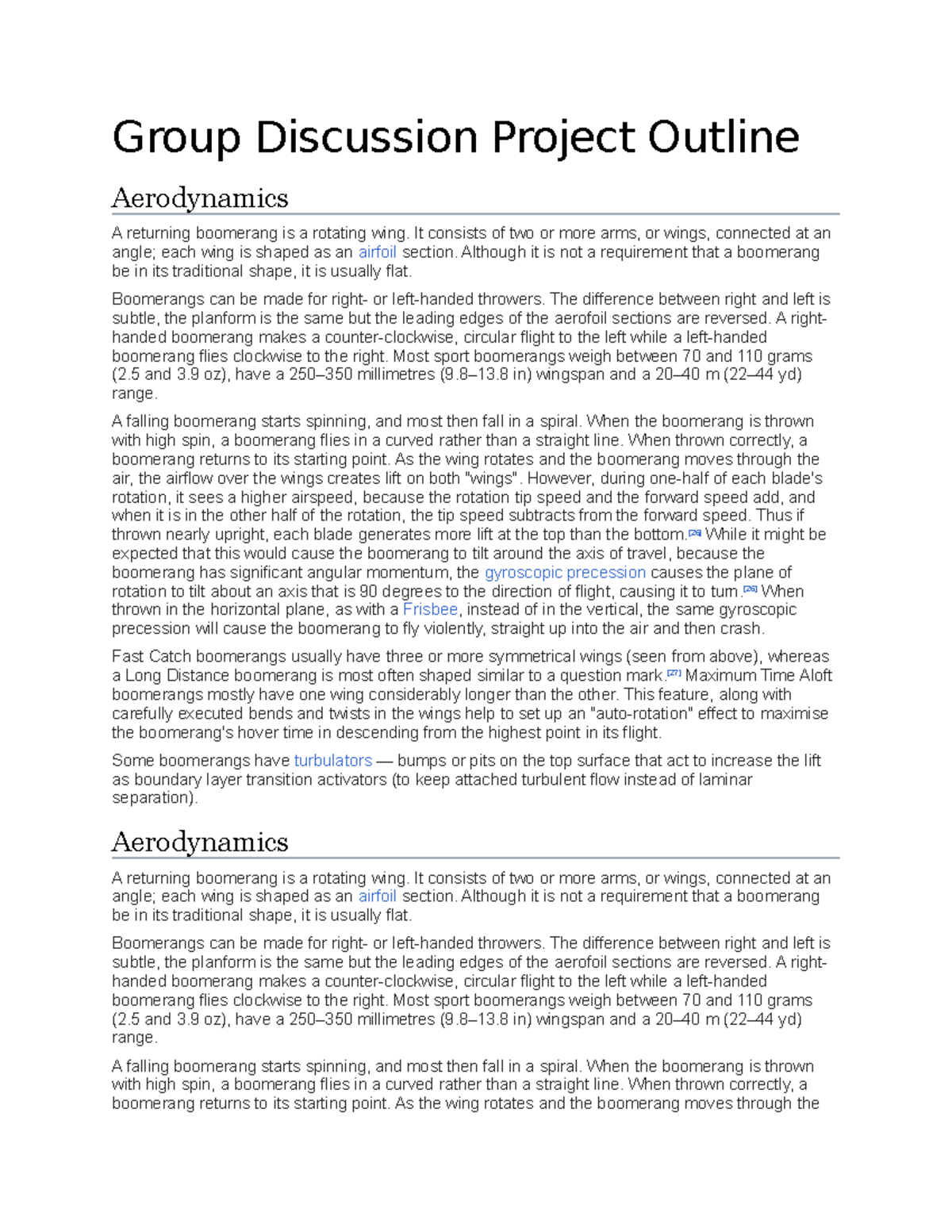 Group Discussion Project Outline - Group Discussion Project Outline ...