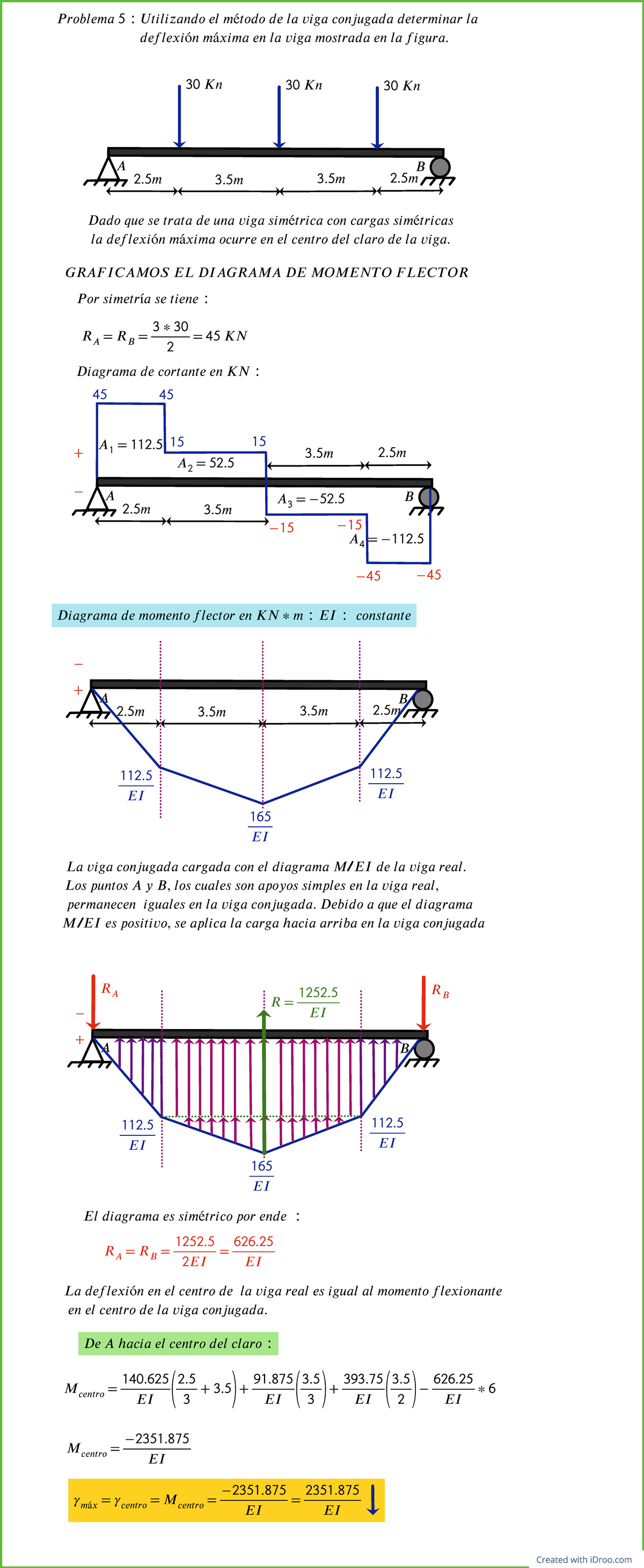 Problema 5k - ejercicios - Problema 5 : Utilizando el método de la viga ...