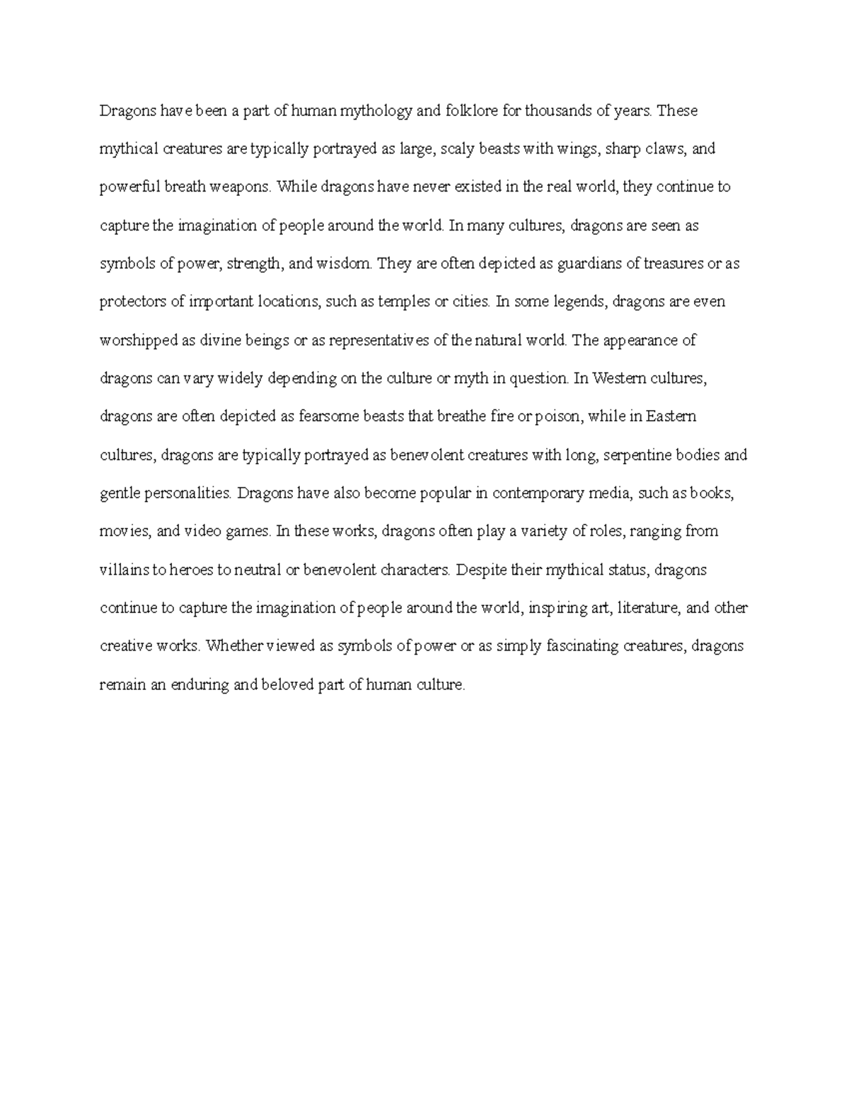 Dragon - These mythical creatures are typically portrayed as large ...