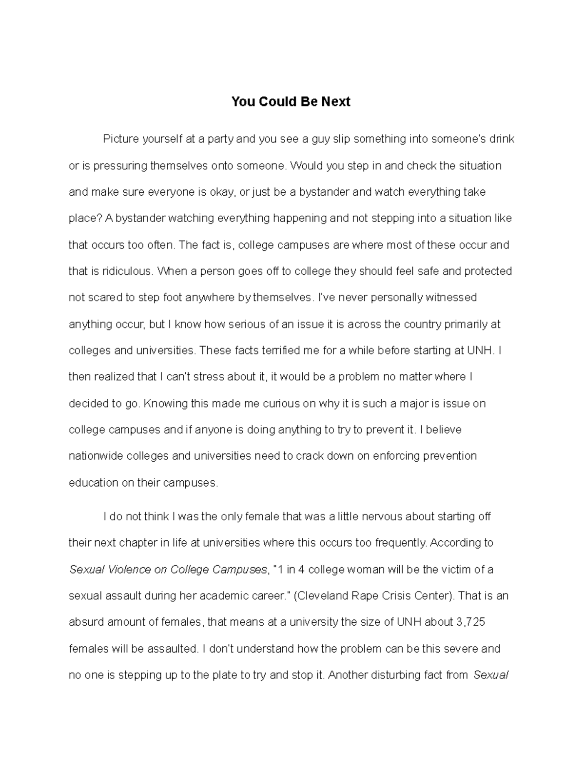 Research Paper from Freshman Yr English - You Could Be Next Picture ...