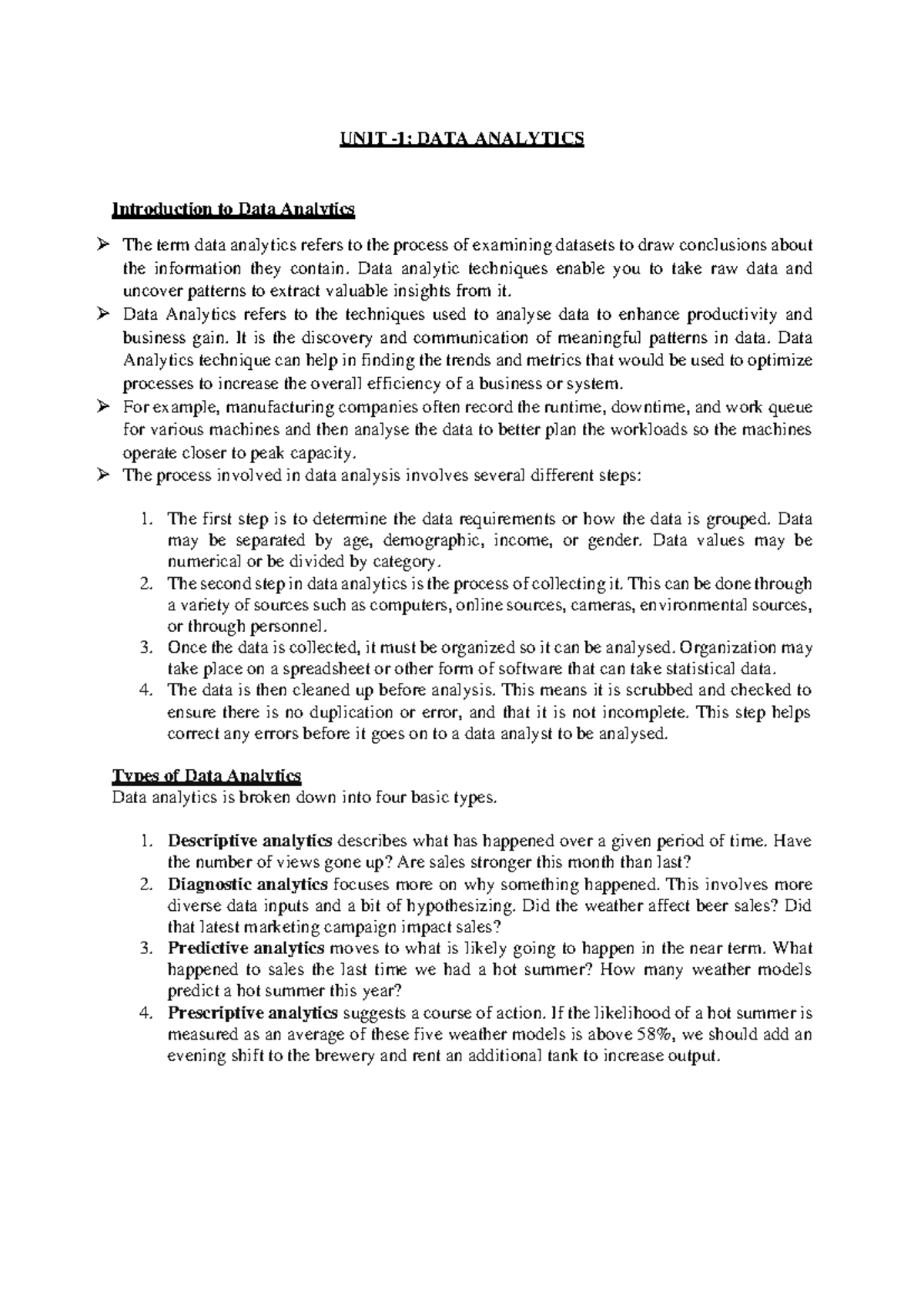 Unit1 3 - good - UNIT -1: DATA ANALYTICS Introduction to Data Analytics ...