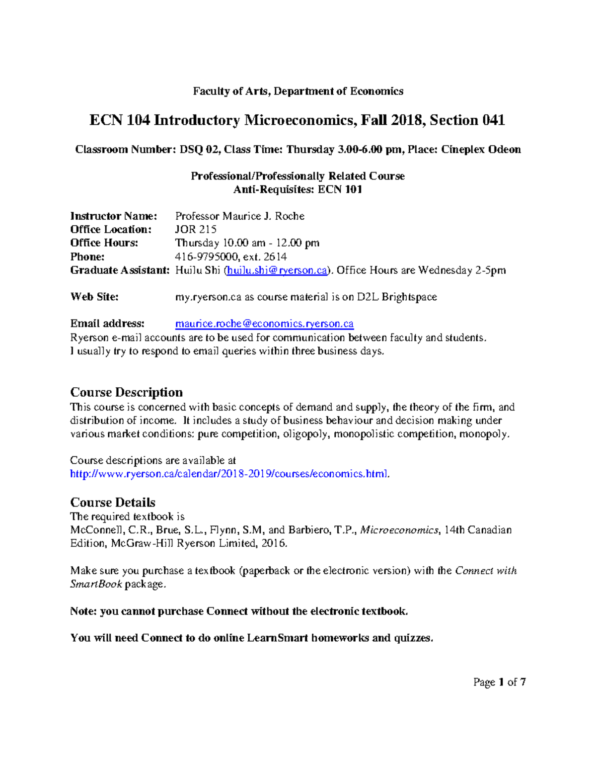 Course outline ECN 104 - Faculty of Arts, Department of Economics ECN ...