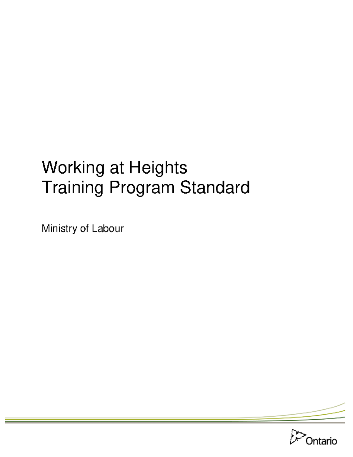 Working at Heights - n/a - Working at Heights Training Program Standard ...