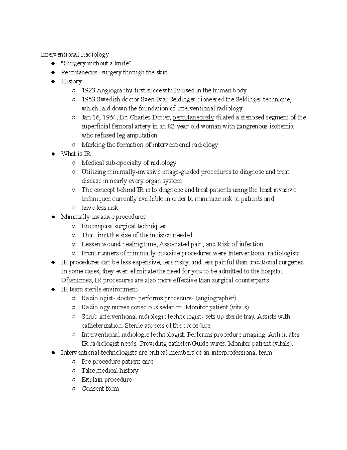 Interventional Radiology Notes - ,QWHUYHQWLRQDO 5DGLRORJ\ Ɣ ³6XUJHU ...