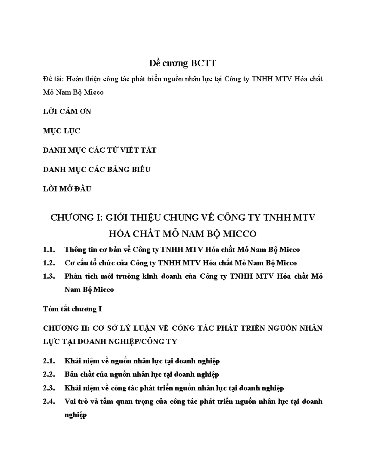 Đề cương BCTT - just an article - Đề cương BCTT Đề tài: Hoàn thiện công tác phát triển nguồn ...