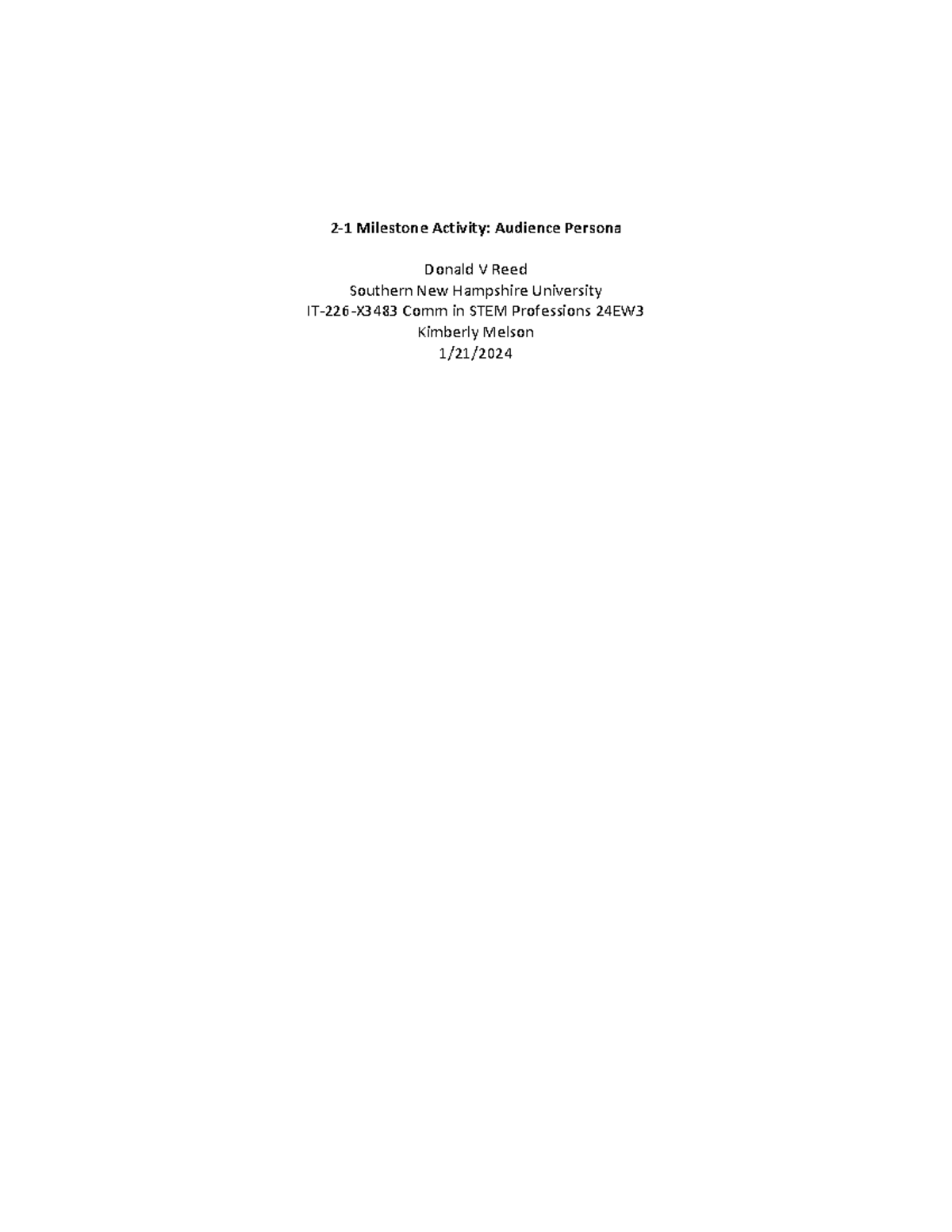 IT-226, 2-1 Activity Audience Persona-1 - 2 - 1 Milestone Activity ...