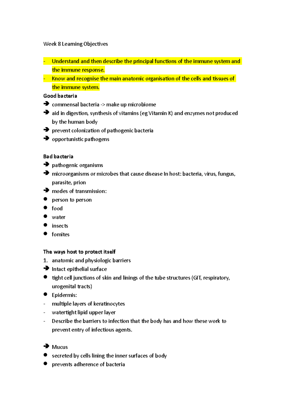 Week 8 Learning Objectives - Week 8 Learning Objectives Understand and ...