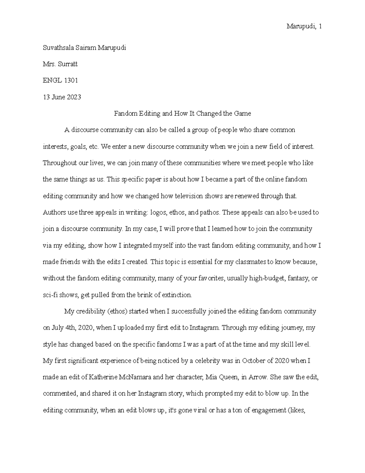 Fandom Editing and How It Changed the Game [DCA] - ENGL 1301 - UT ...