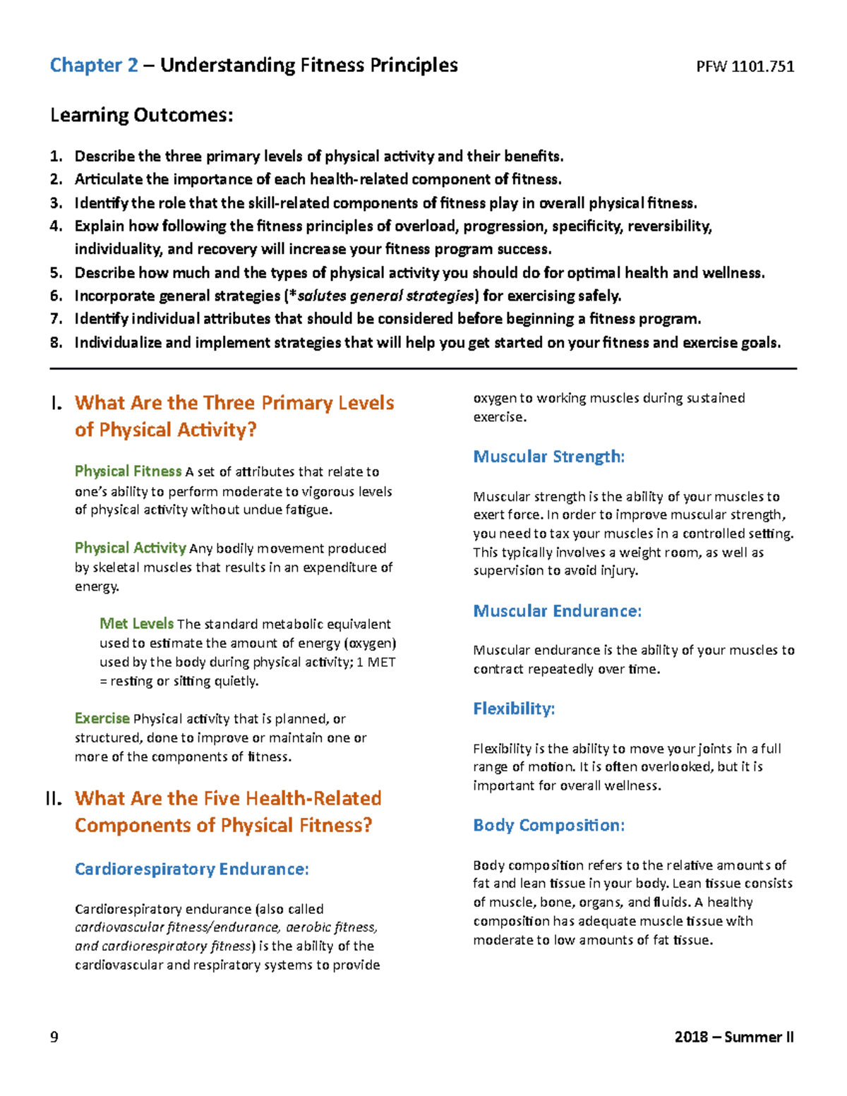 Chapter 2 - Understanding Fitness Principles - Chapter 2 ...