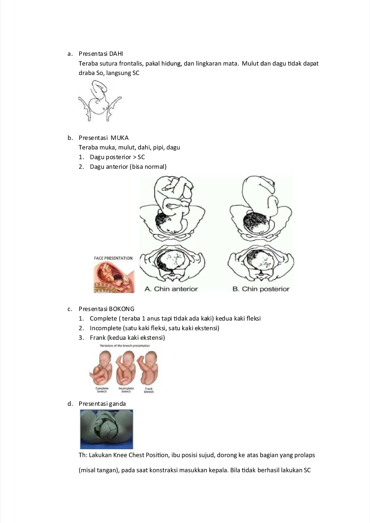 Catatan obgyn 3 4 - a. PrPreesesentntasasi Di DAHAHII Teraba sutura ...