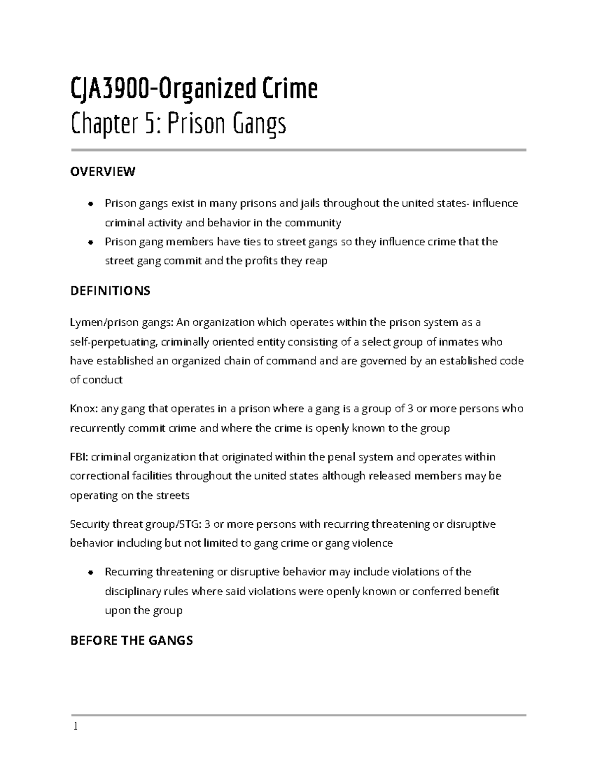 CJA3900 module 5 - powerpoint presentation/lecture notes for professor ...