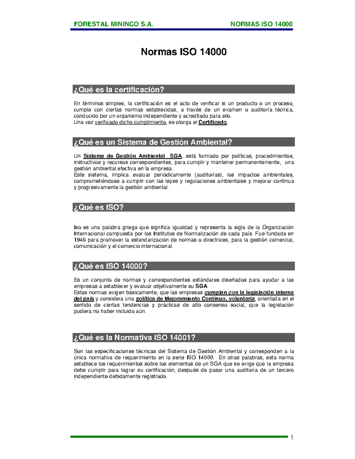Normas iso 14000 - Normas ISO 14000 ¿Qué es Ia certificación? En términos simples, la ...