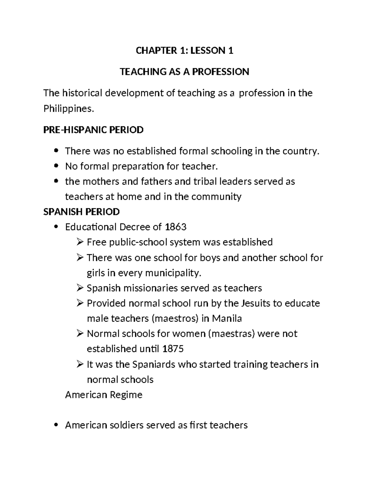 NOTES IN TEACHING PROFESSION - CHAPTER 1: LESSON 1 TEACHING AS A ...