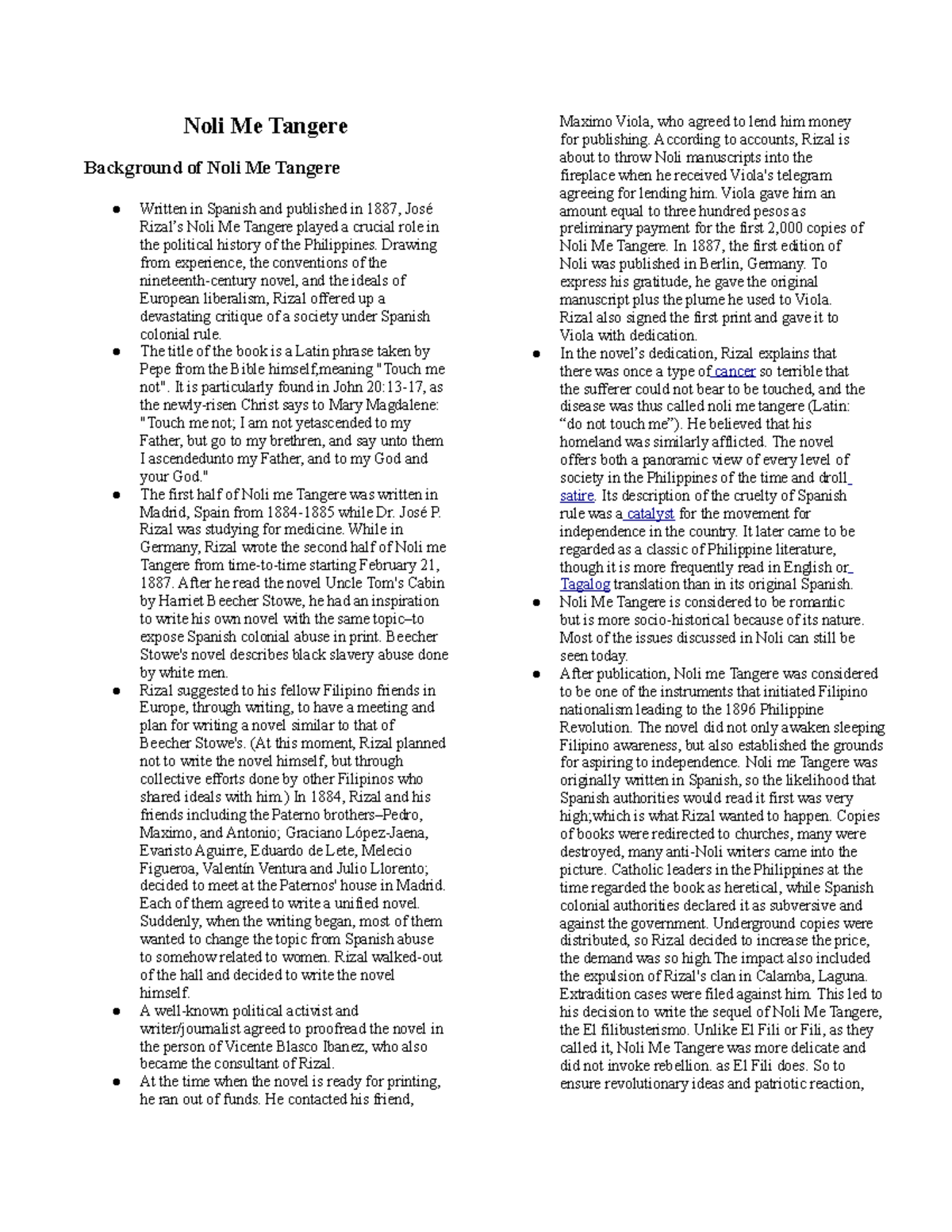 Noli me Tangere (Group 11) - Noli Me Tangere Background of Noli Me ...