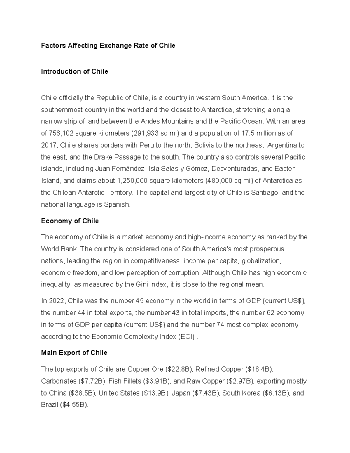 Factors Affecting Exchange Rate of Chile - Factors Affecting Exchange ...